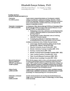 Elizabeth Nelson CV 2022 - Pacifica Graduate Institute
