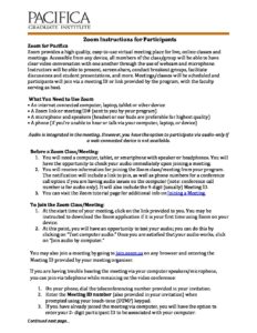 Zoom-Participant instructions PGI - Pacifica Graduate Institute