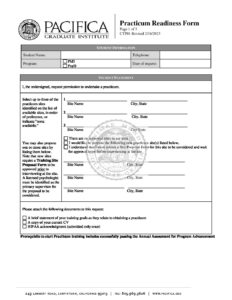 Practicum-Readiness-Form - Pacifica Graduate Institute